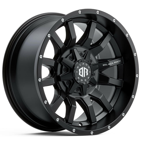 BLACK ROCK PREDATOR SATIN BLACK 18X9 – PEAK 4x4