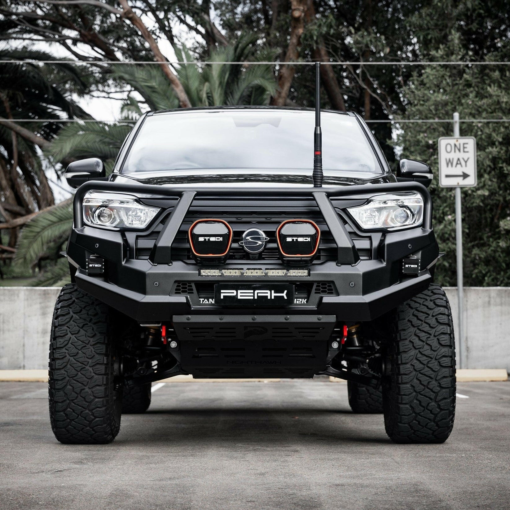 PEAK M1 NightHawk Steel Bull Bar For KGM SsangYong Musso (Triple Loop ...